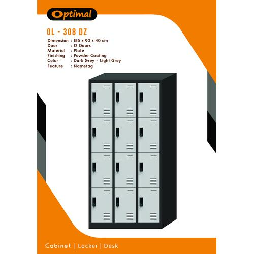 Jual LOCKER 12 PINTU BESI GREY OL - 308 DZ OPTIMAL - Kota Tangerang ...