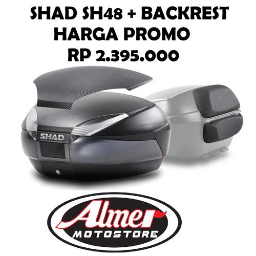 Jual Shad SH48 List Dark Grey + Backrest - Jakarta Selatan - almer helmet | Tokopedia