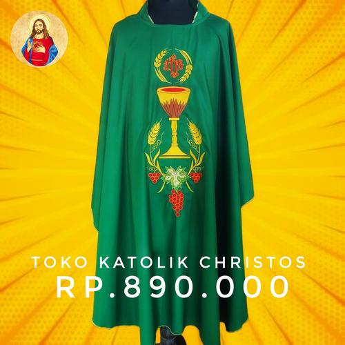 Jual Kasula Romo Imam Katolik/Bordir Piala 679/Kasula Warna Hijau - Kab ...