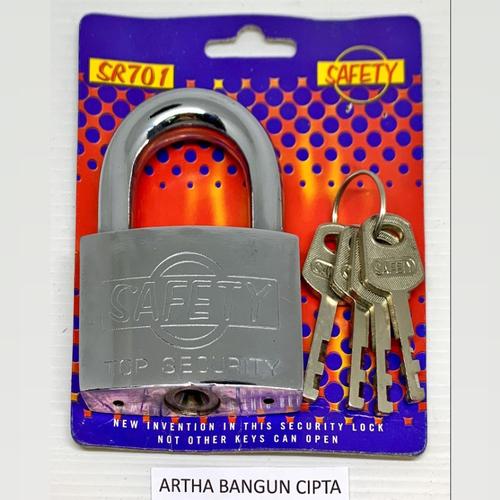 Jual GEMBOK BESI MODEL KOTAK CHROME MEREK SAFETY 70 MM TOP QUALITY ...