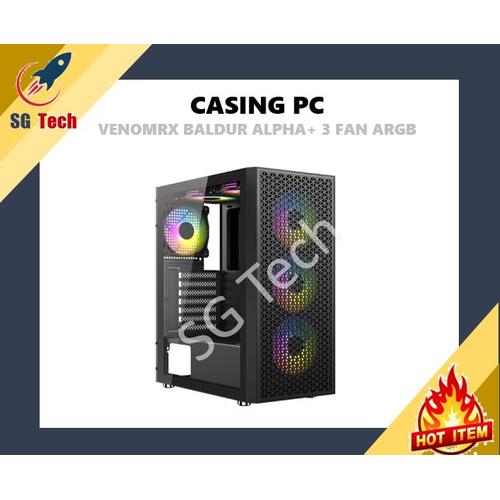 Jual Casing PC VenomRX Baldur Alpha M-ATX Tempered Glass 3x120mm ARGB ...