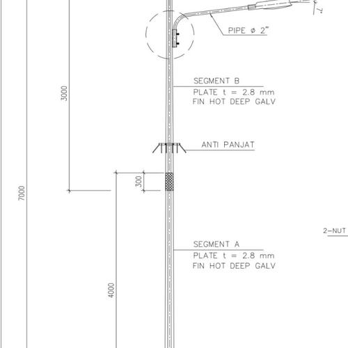 Jual Tiang PJU Solar Cell 7 Meter Single Arm Tiang Penerangan Jalan ...