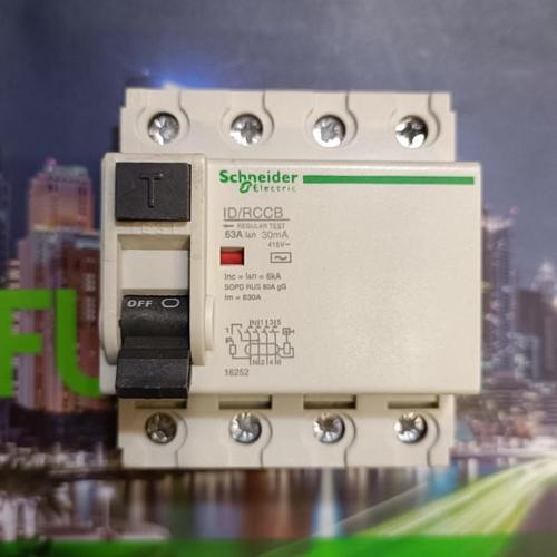 Jual EF ELCB RCCB Schneider ID 4P 25A, 40A, 63A 4 pole Schneider 30mA ...
