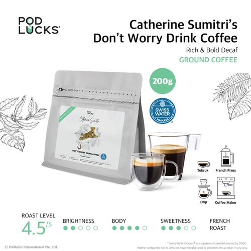 Jual Catherine Sumitri's 200g Decaf Ground Coffee Don’t Worry Drink ...