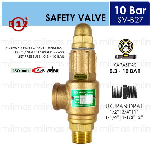 Jual 317 SV-B27 Safety Pressure Relief Valve 0.3-10 BAR - SAFETY VALVE ...
