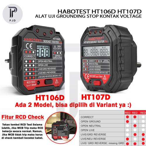 Jual Alat Uji Grounding HABOTEST Stop Kontak Voltage Tester HT106D ...