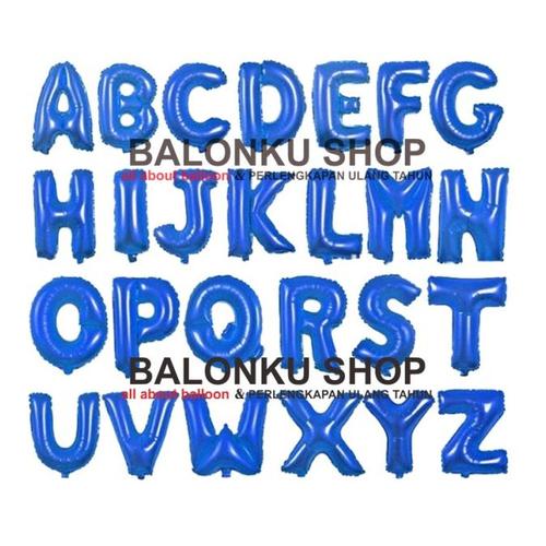 Jual Original Balon Foil Huruf Biru Polos / Balon Huruf Biru / Huruf ...