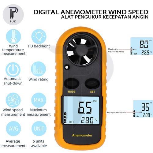 Jual Digital Anemometer Anemo Pengukur Kecepatan Angin Measure Wind ...