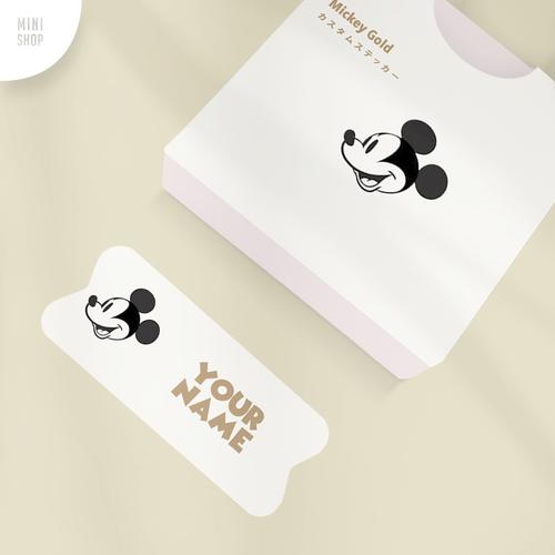 Promo Sticker Nama Custom Waterproof Mickey Gold - 20 book sticker ...