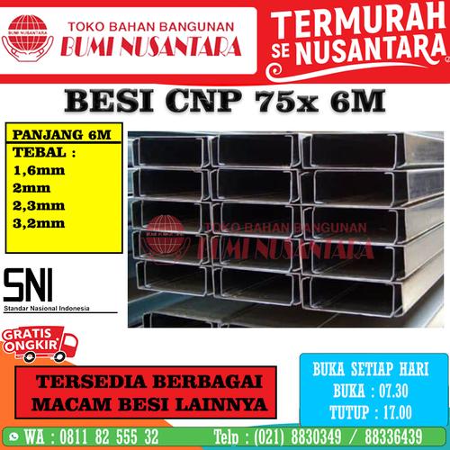 Jual Besi CNP 75 6M Berbagai Varian Tebal Kanal C Chanel Baja Channel - CNP 75x2,3MM - Kab ...