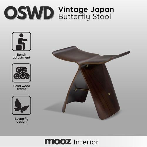 Jual OSWD Bangku Aesthetic Butterfly Stool Wood kursi kayu Ruang Tamu ...