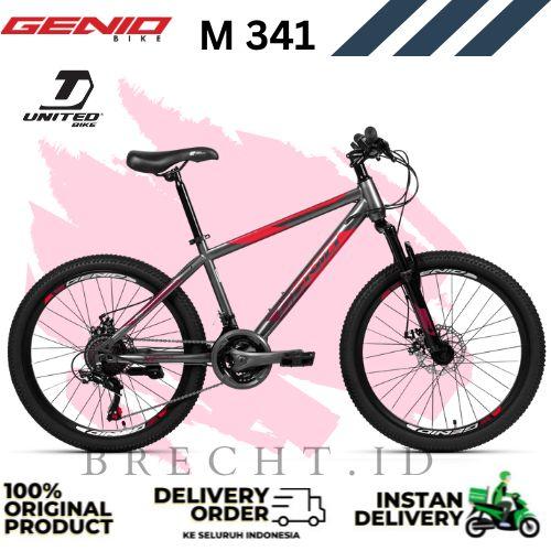 Jual Sepeda Gunung MTB GENIO M 341 Mountain Bike Genio M341 - Gray Red ...