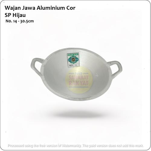 Jual Wajan Penggorengan Aluminium Cor Tradisional SP Hijau 14 Ukuran 30 ...