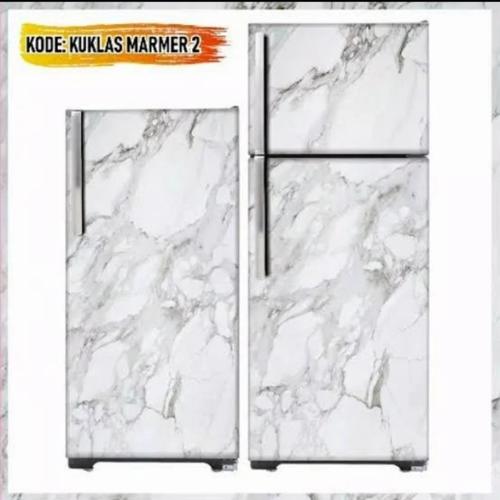 Jual stiker kulkas 1 pintu/stiker kulkas 2 pintu/stiker motif marmer ...