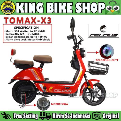Jual Sepeda Listrik CELCIUS TOMAX X3 Electric E-bike 500 Watt - Blue ...