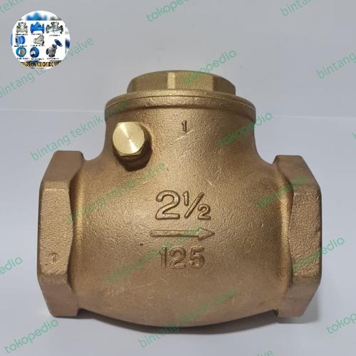Jual check valve kitz 2 1/2" inch kuningan drat / swing check valve ...