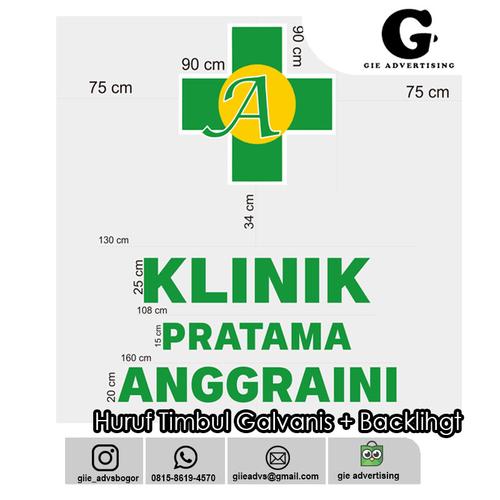 Jual Huruf Timbul Bahan Plat Galvanis + Finishing Cat Duco + Backlight ...