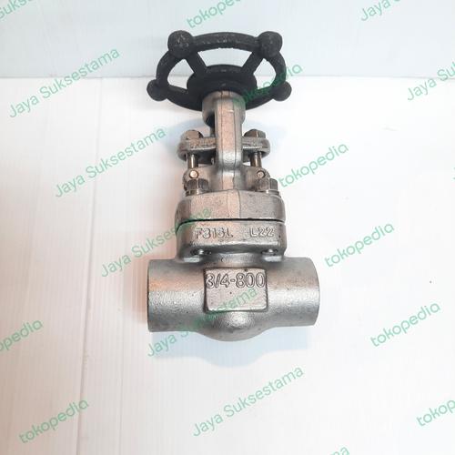 Jual Gate Valve Stainless SS 316 Class 800 1/2" inch Socket Weld SS316 ...