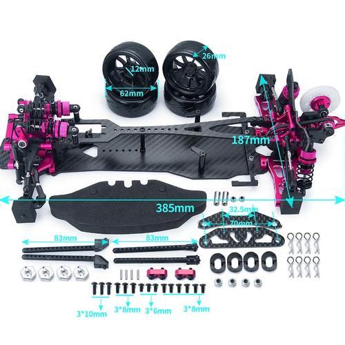Jual YEAHRUN CNC Metal Carbon Fiber Frame Kit for Sakura D5 1 10 RC ...