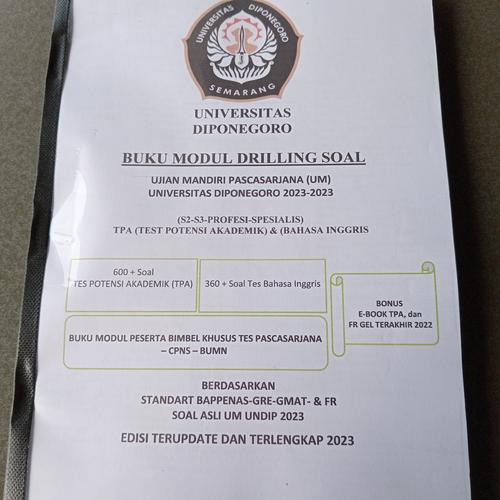 Jual Buku Soal Ujian Mandiri UM Pascasarjana Undip S2 S3 Ekstensi ...