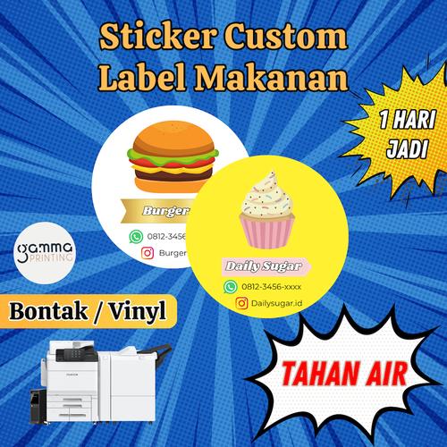 Jual Cetak Stiker Makanan Custom / Label Sticker Kemasan Logo Makanan ...