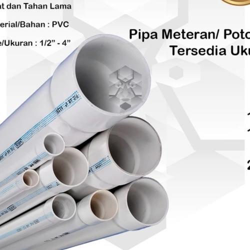 Jual Pipa Pralon PVC Rucika Wavin AW Lis Biru per Meter Meteran - 1 1/4 ...
