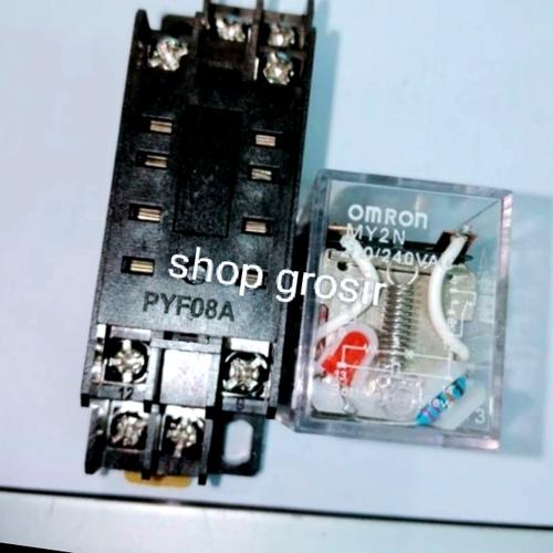 Jual set relay omron my2n 220v +soket - 12dc volt - Kota Tangerang ...