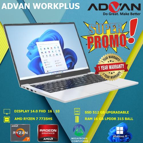 Jual ADVAN Laptop Workplus AMD RYZEN 7-7735HS 16GB 512GB 14'' FHD IPS ...