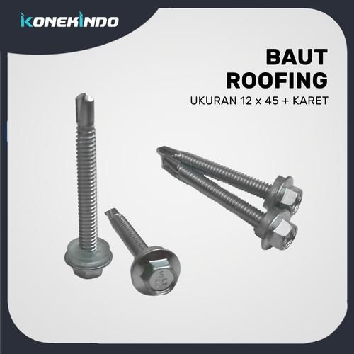 Jual Baut Roofing / Drilling / Baut Spandek Sekrup Baja Ringan 12 x 45 ...