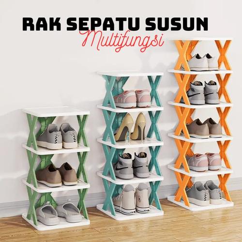 Jual Rak Sepatu Plastik Tingkat Serbaguna/ Rak Tempat Sepatu Sendal ...