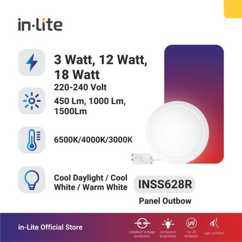 Jual INLITE / IN-LITE Lampu LED Downlight OB Bulat Outbow 6W 12W 18W ...