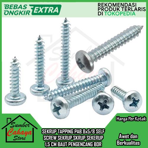 Jual Skrup tapping PAB 8x5/8 self screw sekrup baut pengencang bor ...
