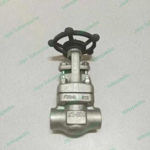 Jual Gate Valve Stainless SS 304 Class 800 Socket Weld 1/2" inch SS304 ...