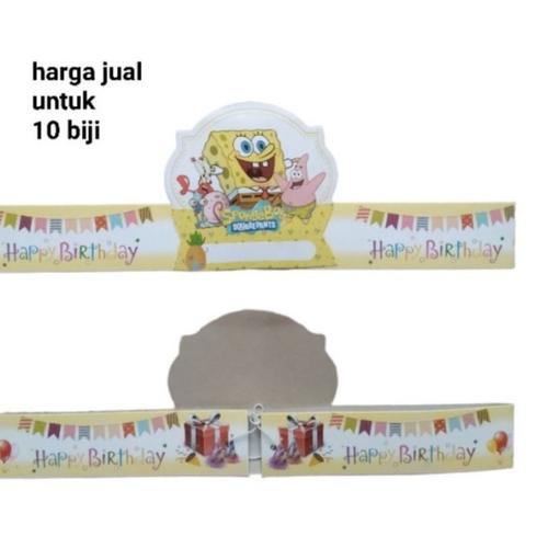 Jual topi ulang tahun anak spongebob Amongus among us iron man upin ...