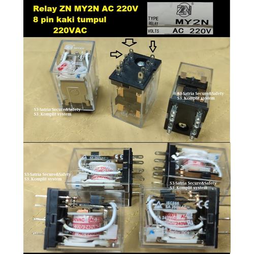 Jual Relay ZN MY2N AC220V 8 pin kaki tumpul AC 220V rilai 220vac 8pin ...