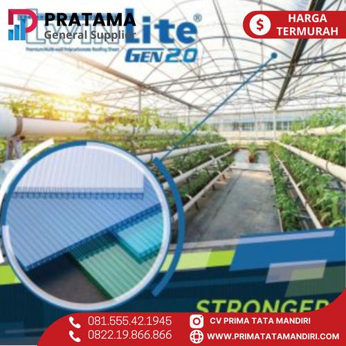 Jual atap Polycarbonate Twinlite transparan 2,1 m x 5,9 m ( 1/2 roll ...