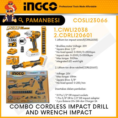 Jual Combo Cordless Impact + Wrench Impact Ratchet Socket INGCO ...