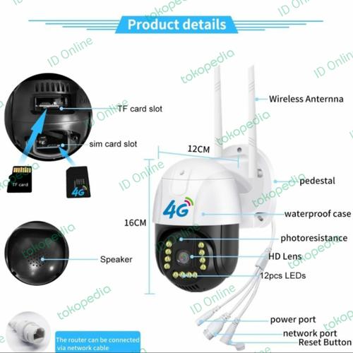 Promo Camera CCTV Gunakan Sim Card 4G CCTV Outdoor Waterproof App V380 ...