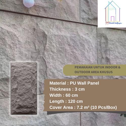 Jual Wall Stone Panel Dinding 3D Batu Alam Wallpanel - ash grey - Kota ...