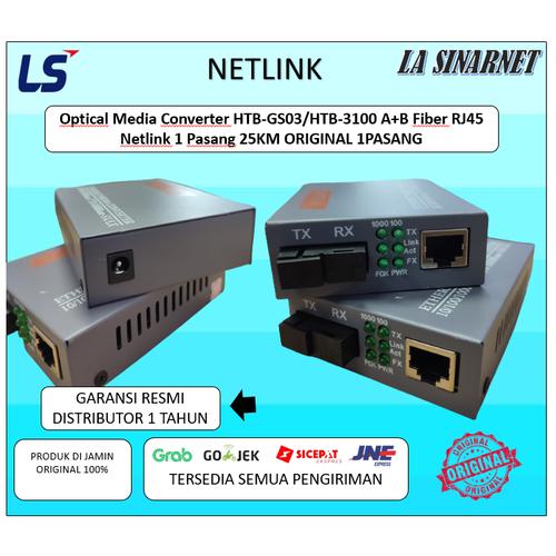 Jual Optical Media Converter HTB-GS03/HTB-3100 A+B Fiber RJ45 Netlink ...
