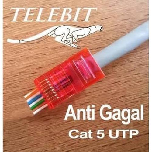 Jual Kepala RJ45 Telebit Gold Anti Gagal for LAN Cat5 Cat5e Cat6 Satuan ...