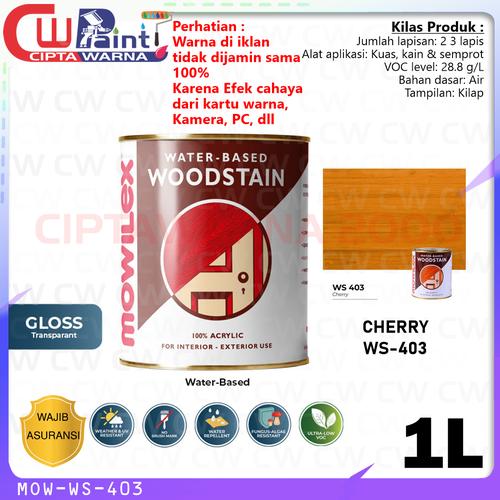 Jual Mowilex Woodstain WaterBased Cat Pelapis Kayu Warna Cherry 403 1 Liter - Kota Palembang ...