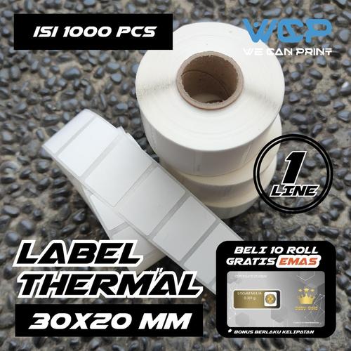 Jual THERMAL LABEL STICKER 30X20 KERTAS STIKER THERMAL 30 X 20 MM 1000 ...