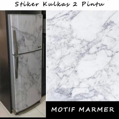 Jual stiker kulkas 1 pintu/stiker kulkas 2 pintu/stiker motif marmer ...