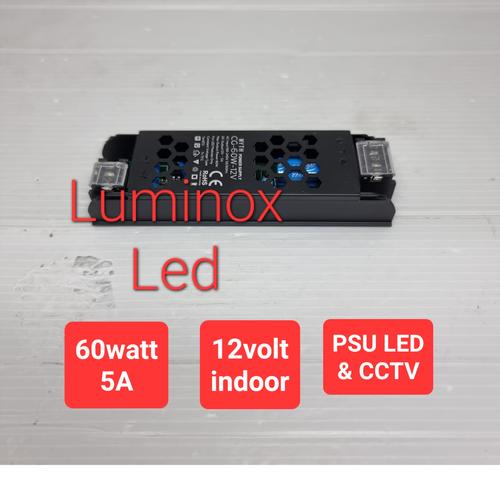 Jual trafo led slim 5a 12v 60w power supply cctv dan led 5ampere 12volt ...