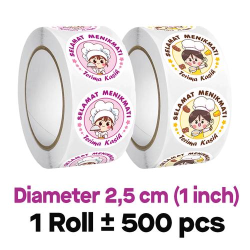 Jual Sticker Label Selamat Menikmati diameter 2,5 cm (±500pcs/ Roll ...
