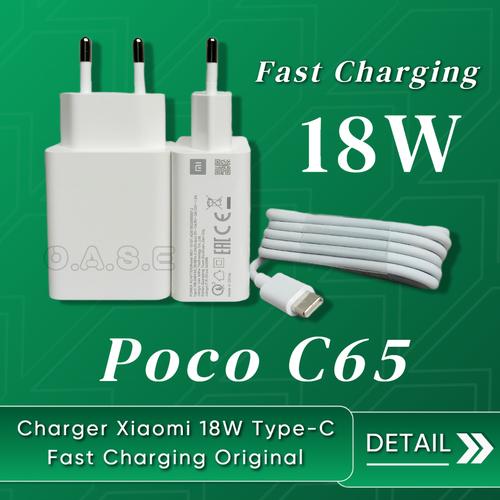Jual Charger Xiaomi Poco C65 Original Fast Charging USB Type C 18W ...