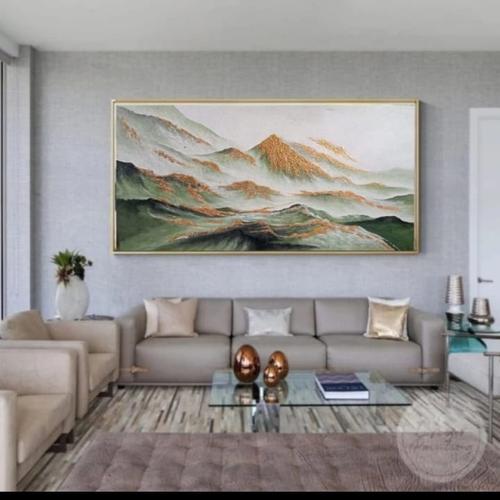 Jual lukisan tangan gunung lukisan dinding ruang lukisan canvas besar ...