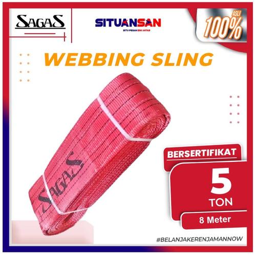 Jual webbing sling sling kain 5 Ton x 8 Meter SAGAS sertifikat ...