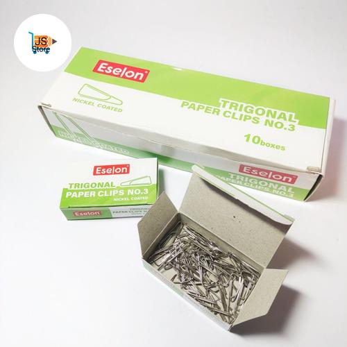 Jual Trigonal Paper Clip No 3 / Paper Clip Segitiga / Klip Kertas No 3 ...